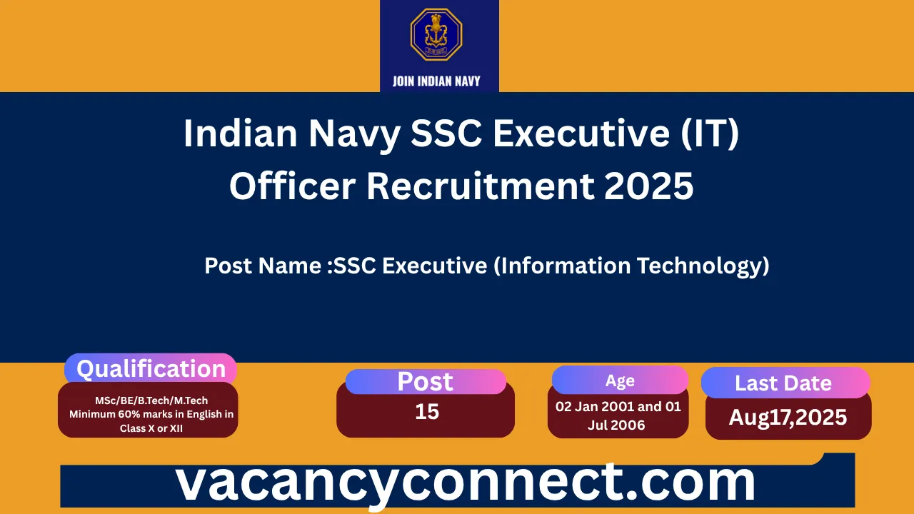 Indian Navy SSC Executive (IT) Officer Recruitment 2025