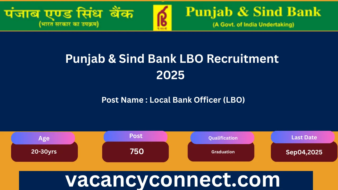 Punjab & Sind Bank LBO Recruitment 2025 – Apply Online